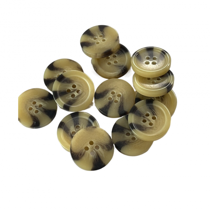Rim 34L 4 Hole Plastic Coat Buttons Yellow Color fake horn effect